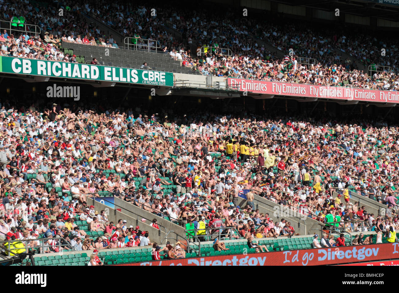 A rugby crowd at Allianz Stadium, Twickenham, home of English ...