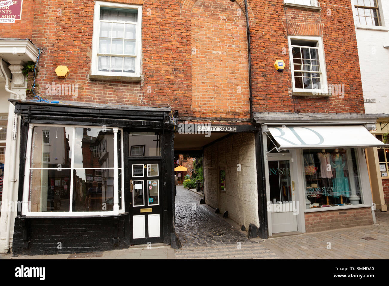 Entrance to Quality Square Ludlow Shropshire UK Stock Photo - Alamy
