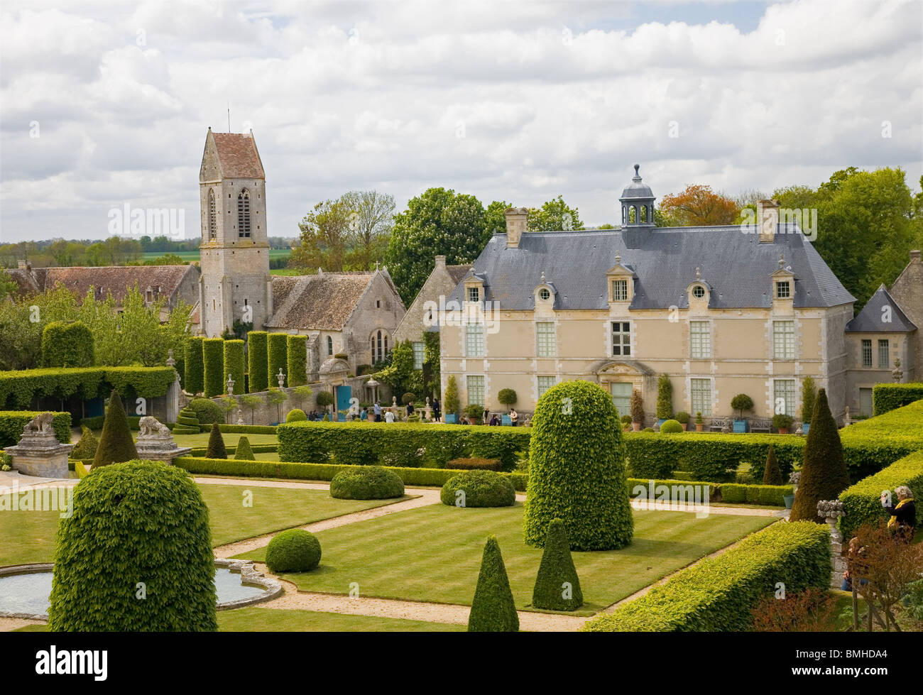 The formal gardens of Chateau De Brecy, Normandy, France Stock Photo ...