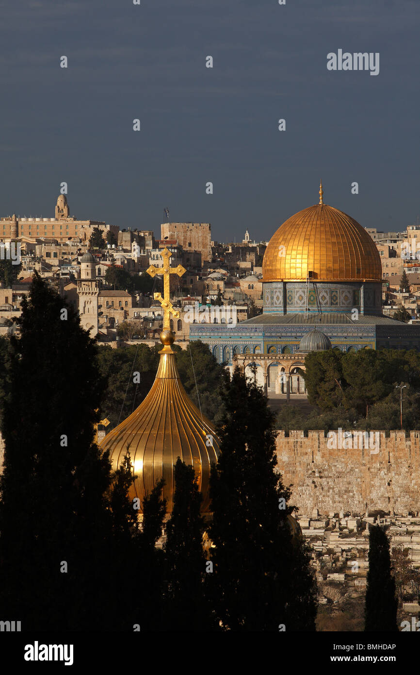 Israel Jerusalem Eastern Wall of the Temple Mount Dome of the Rock St ...