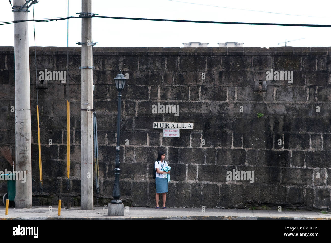 Philippines, Old city walls in Intramuros the oldest district of the ...