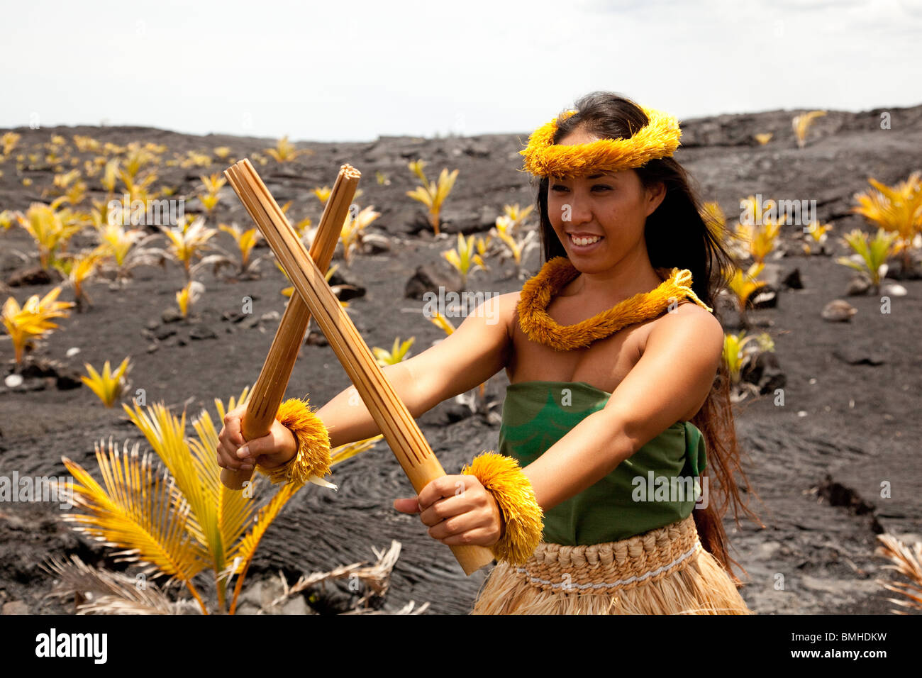 Female Hawaiian hula dancer Stock Photo - Alamy