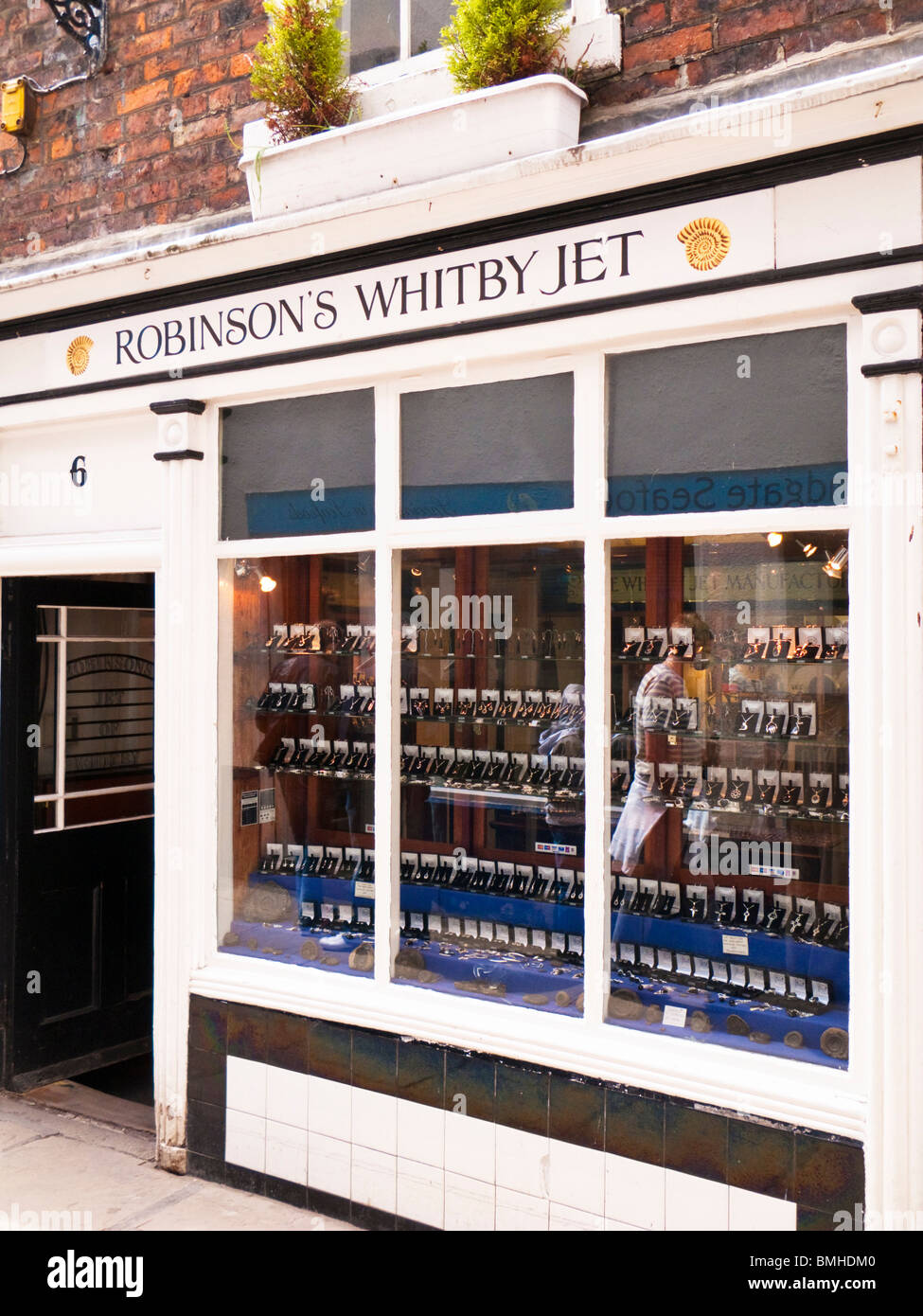Shop selling traditional Whitby Jet in Whitby town centre, North ...