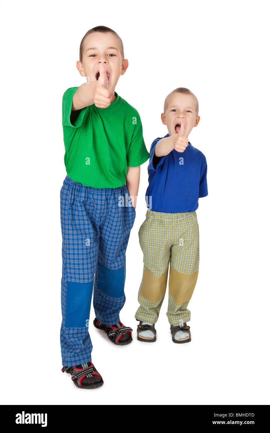 studio shot two young brothers Stock Photo - Alamy