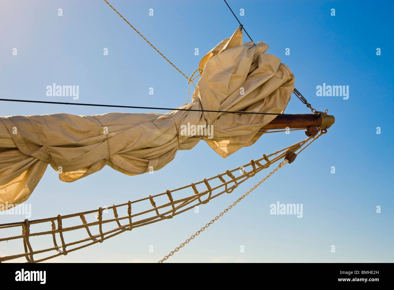 Bowsprit; Front Of Sailing Yacht Shown Against A Blue Sky Stock Photo ...