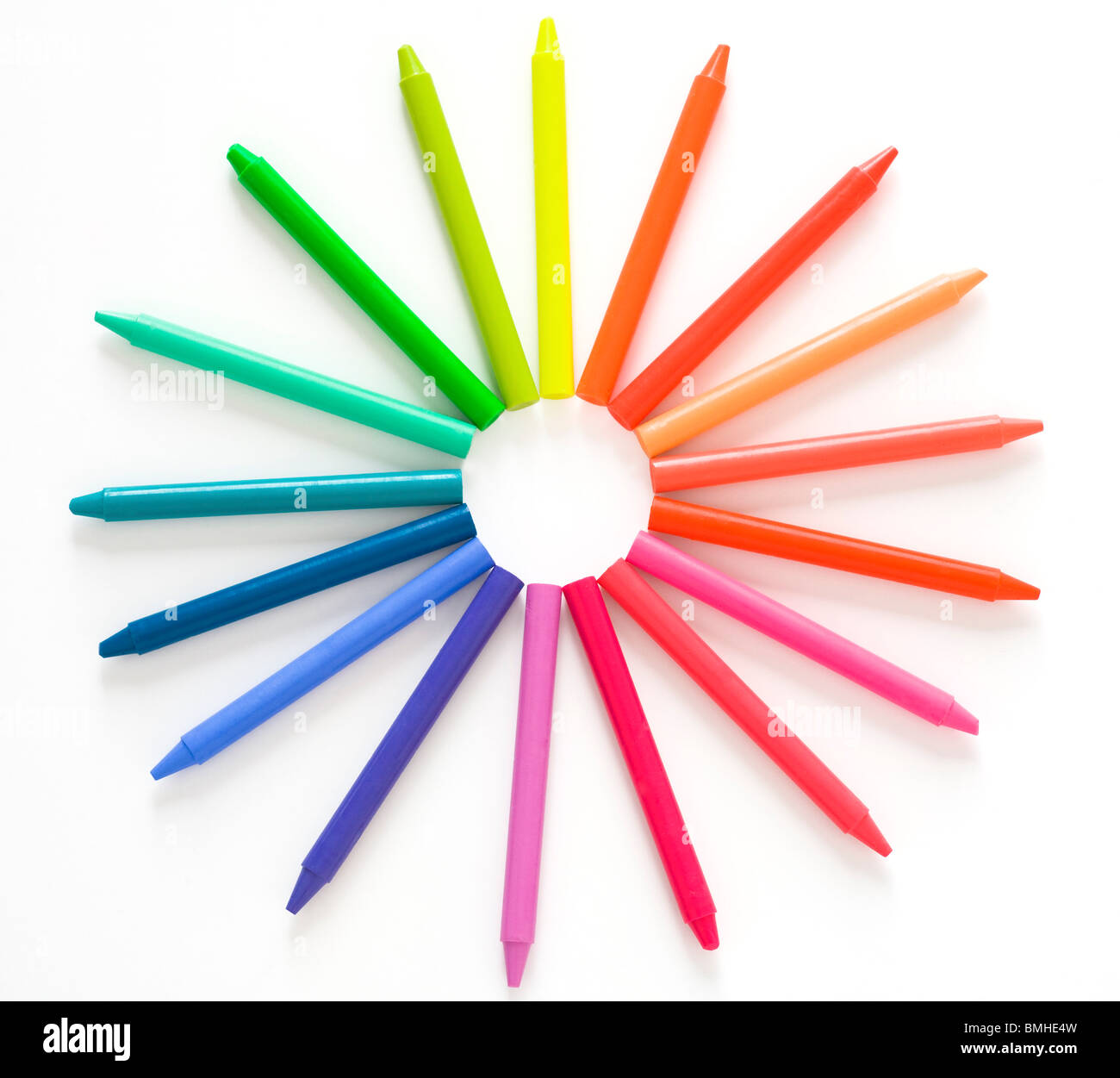 Crayons; Crayons Forming A Circular Pattern Stock Photo - Alamy
