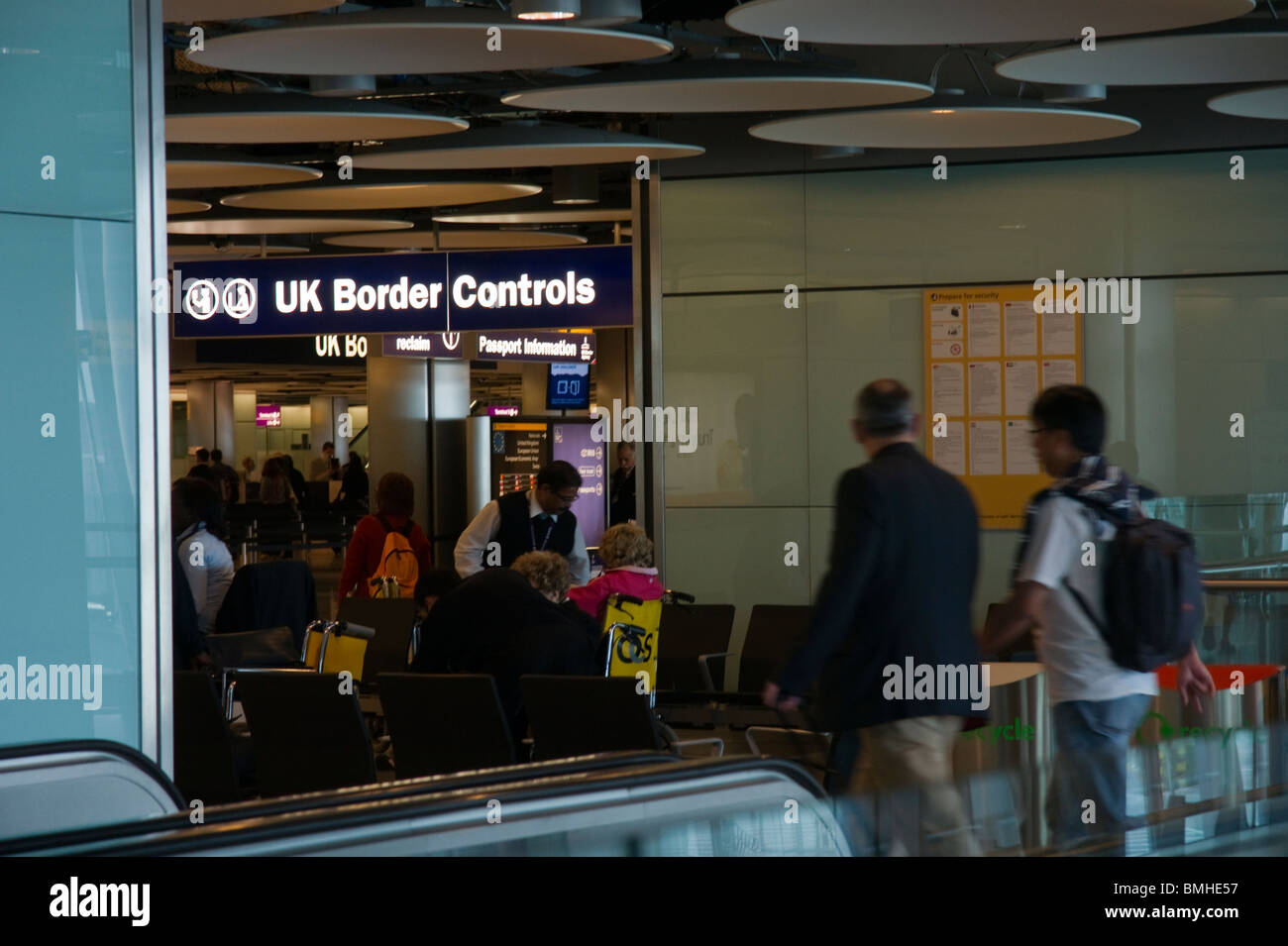 London Heathrow Airport Terminal 5 - UK Border Stock Photo - Alamy