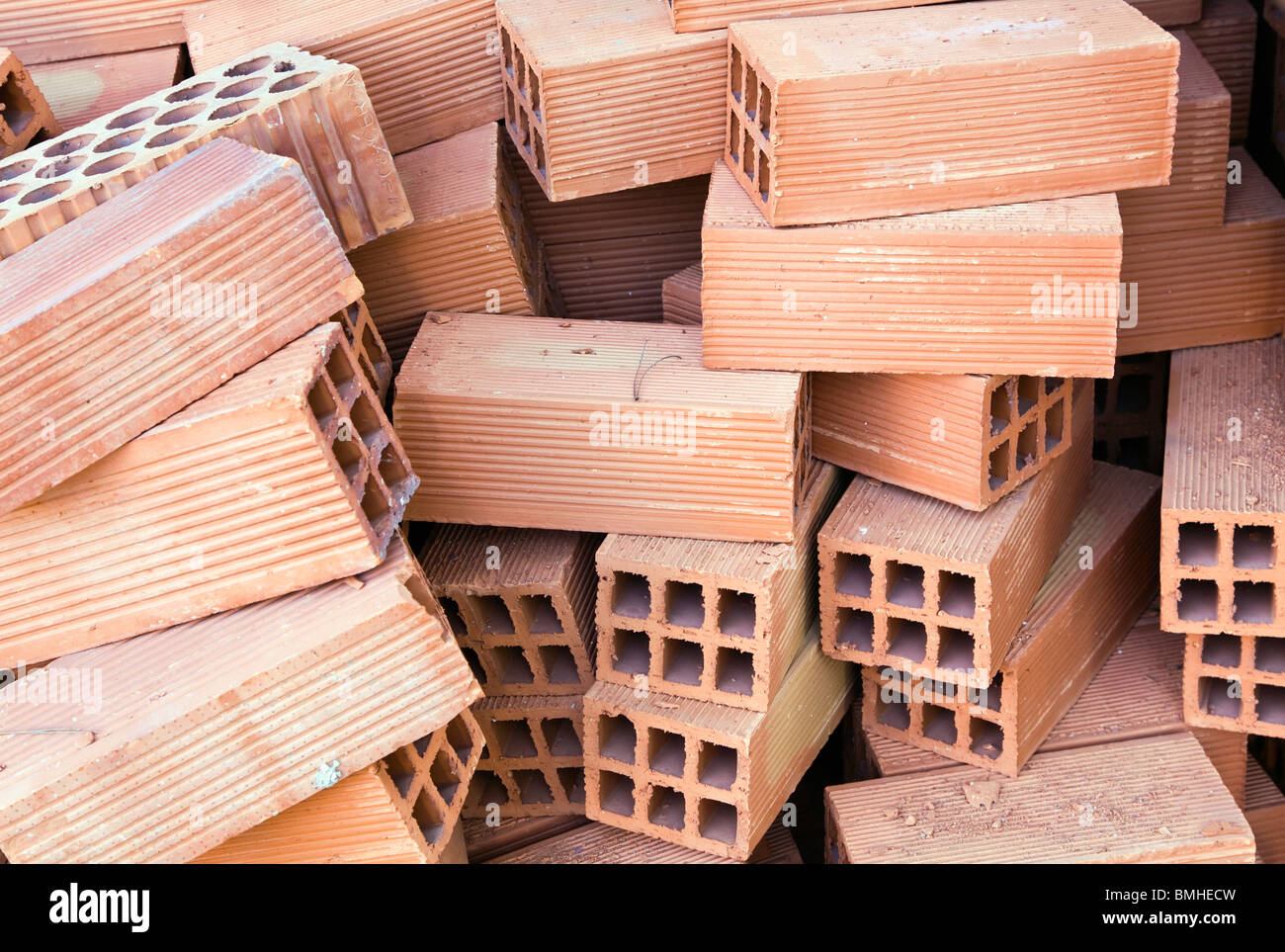 Pile Of Building Bricks Stock Photo - Alamy