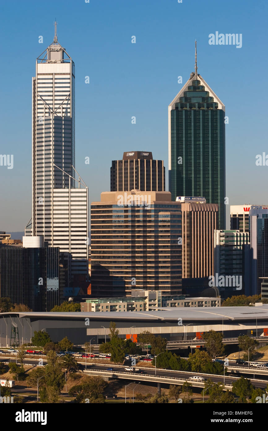City skyline of the CBD and Convention Centre, with Central Park, WA's ...