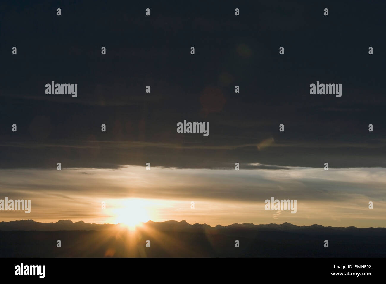 Chinook Clouds And Sunset Over Mountains, Alberta, Canada Stock Photo ...
