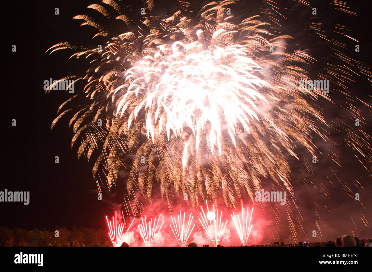 Firework Display - shells and mines Stock Photo - Alamy