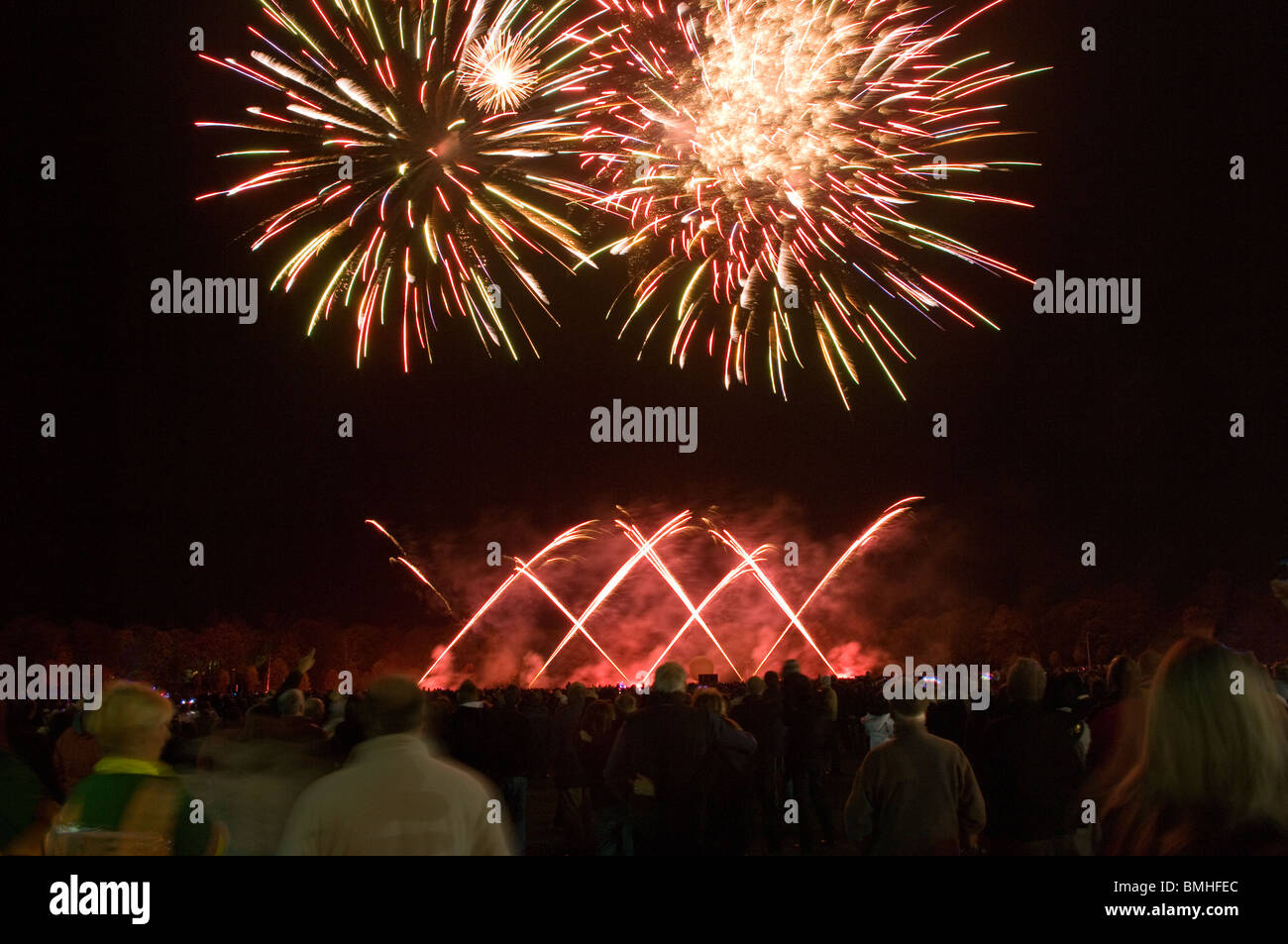 Firework Display - shells and mines Stock Photo - Alamy