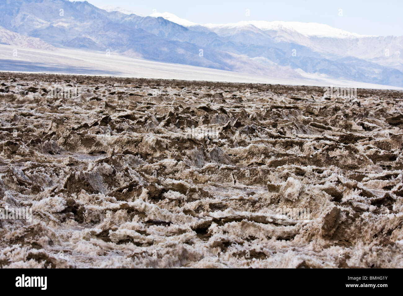 Buckled salt crust due to heavy winter rains at Badwater Basin in Death ...
