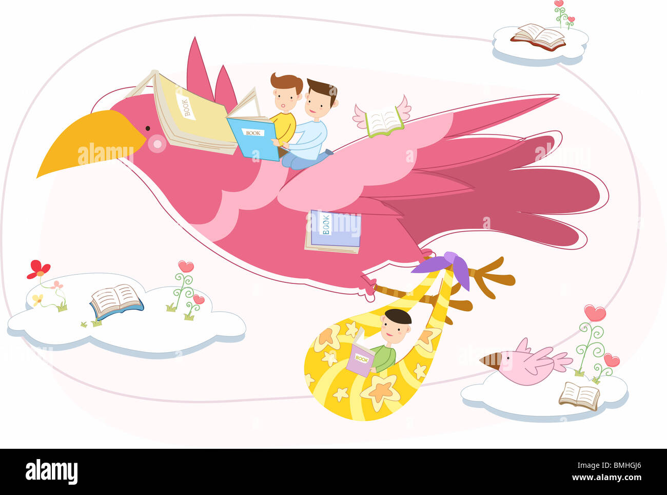 students reading books Stock Photo - Alamy