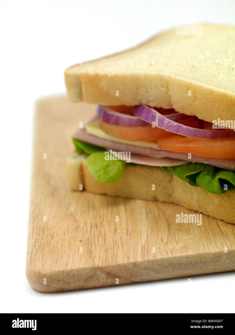 A sandwich made with white bread Stock Photo - Alamy