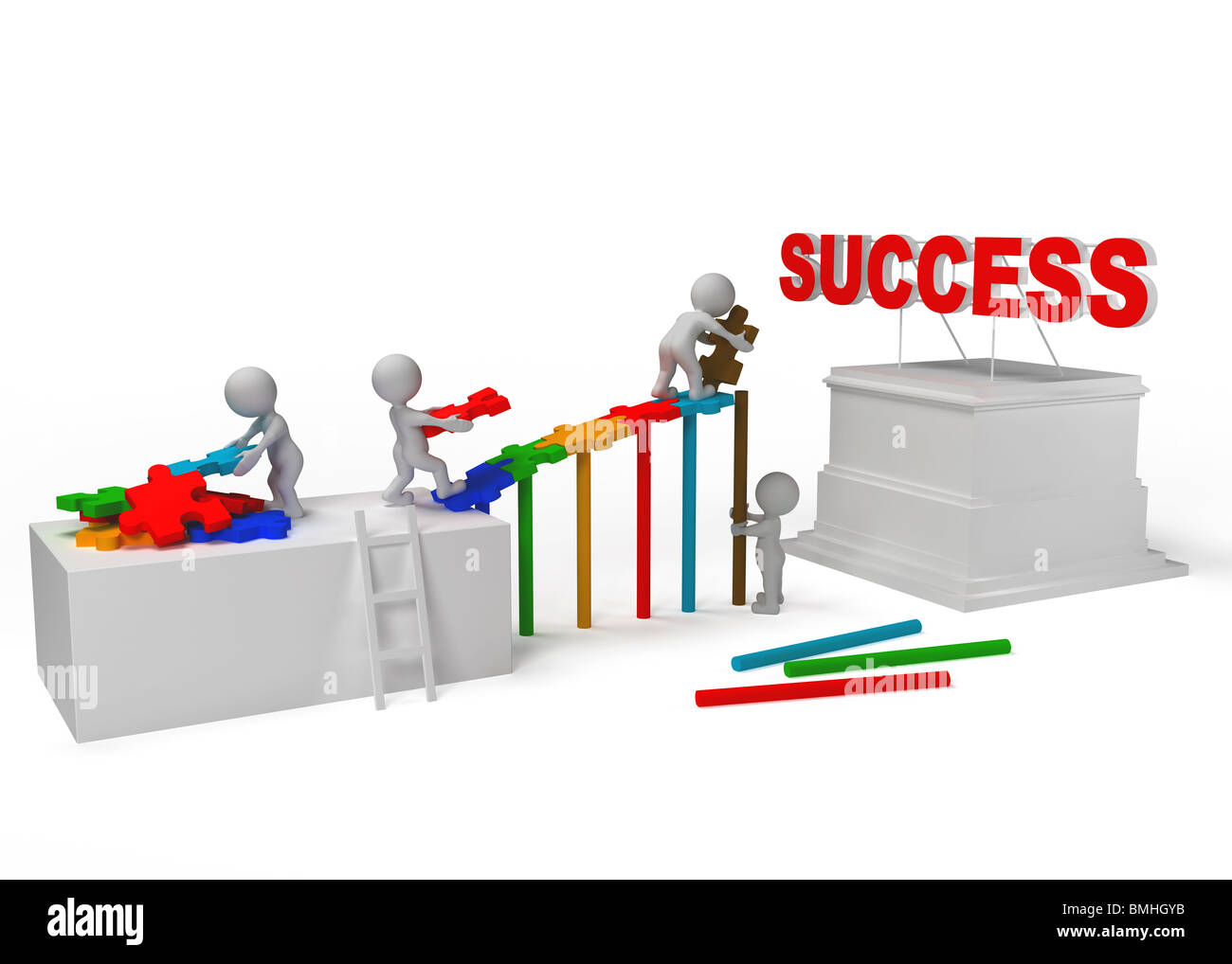 Team building activity bridge building hi-res stock photography and ...