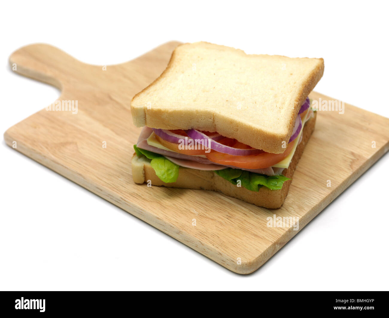 A sandwich made with white bread Stock Photo - Alamy