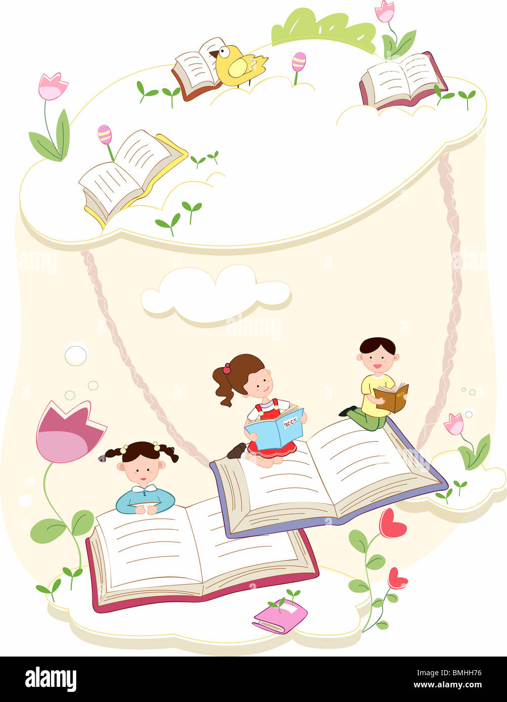 students reading books Stock Photo - Alamy