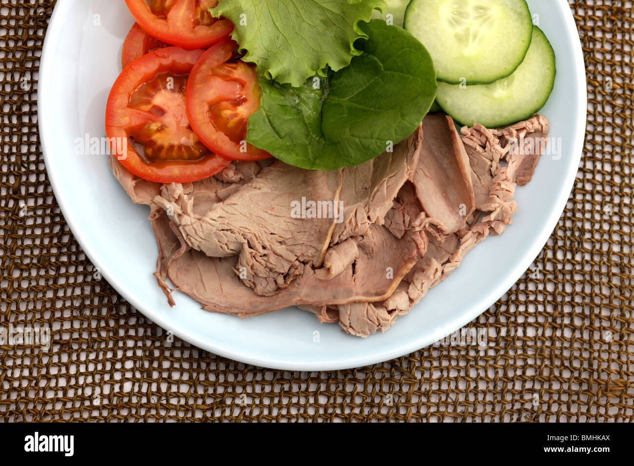 Cold Roast Beef Salad Stock Photo - Alamy