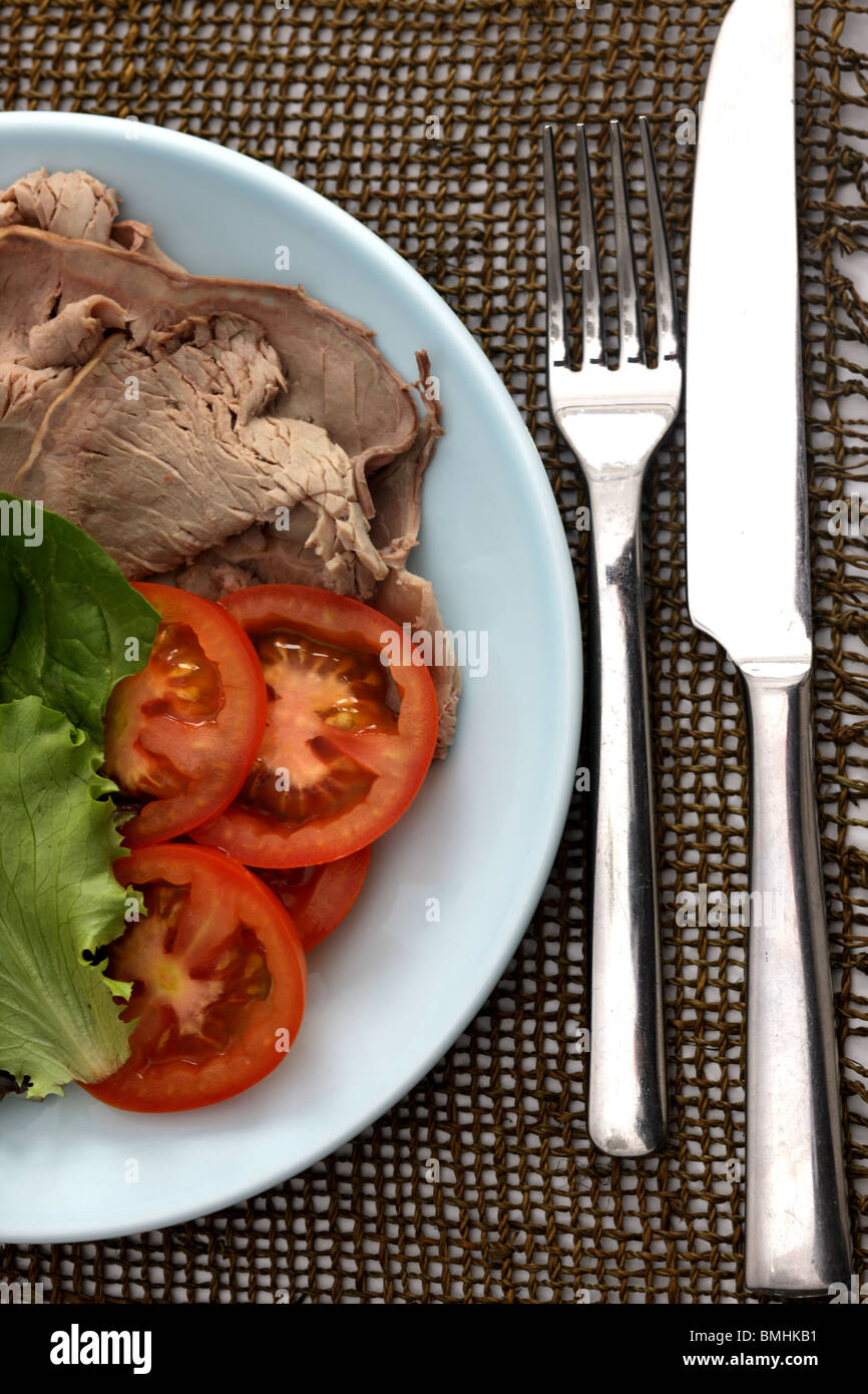 Cold Roast Beef Salad Stock Photo - Alamy