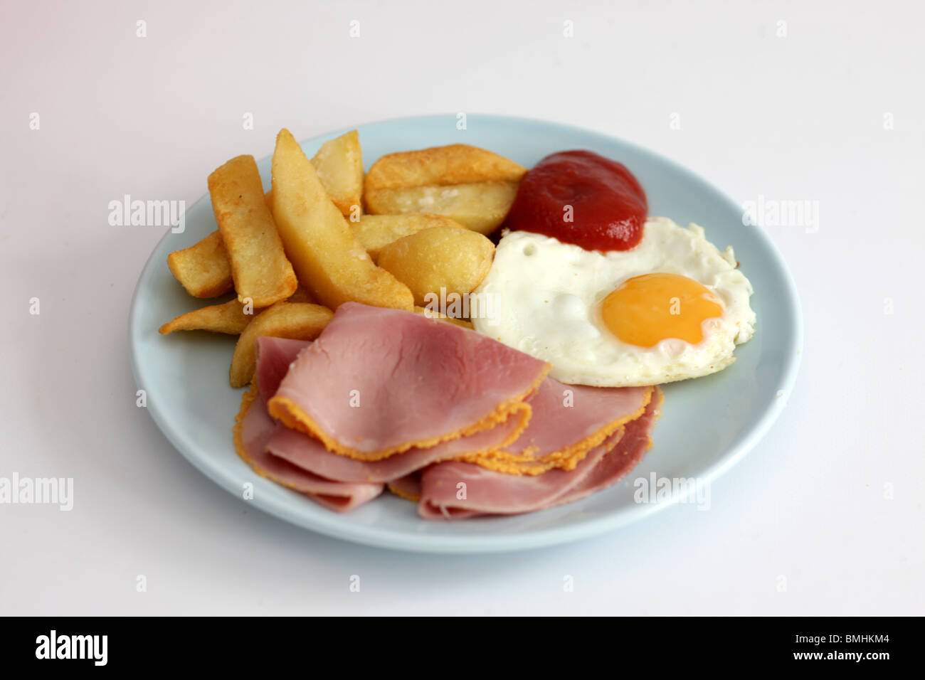 Ham Egg and Chips Stock Photo - Alamy
