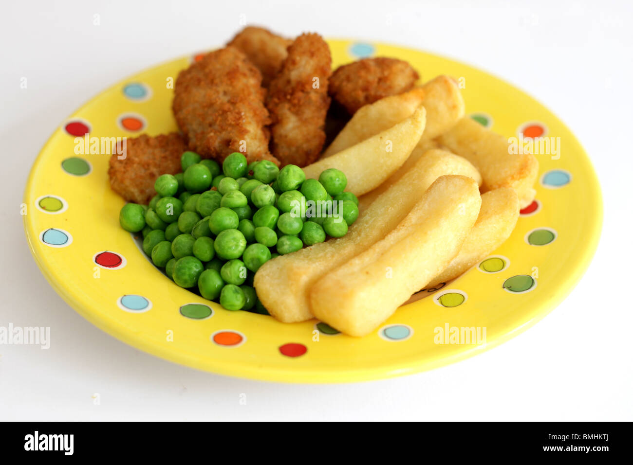 Deep Fried Scampi In Breadcrumbs With Chips And No People Stock Photo ...