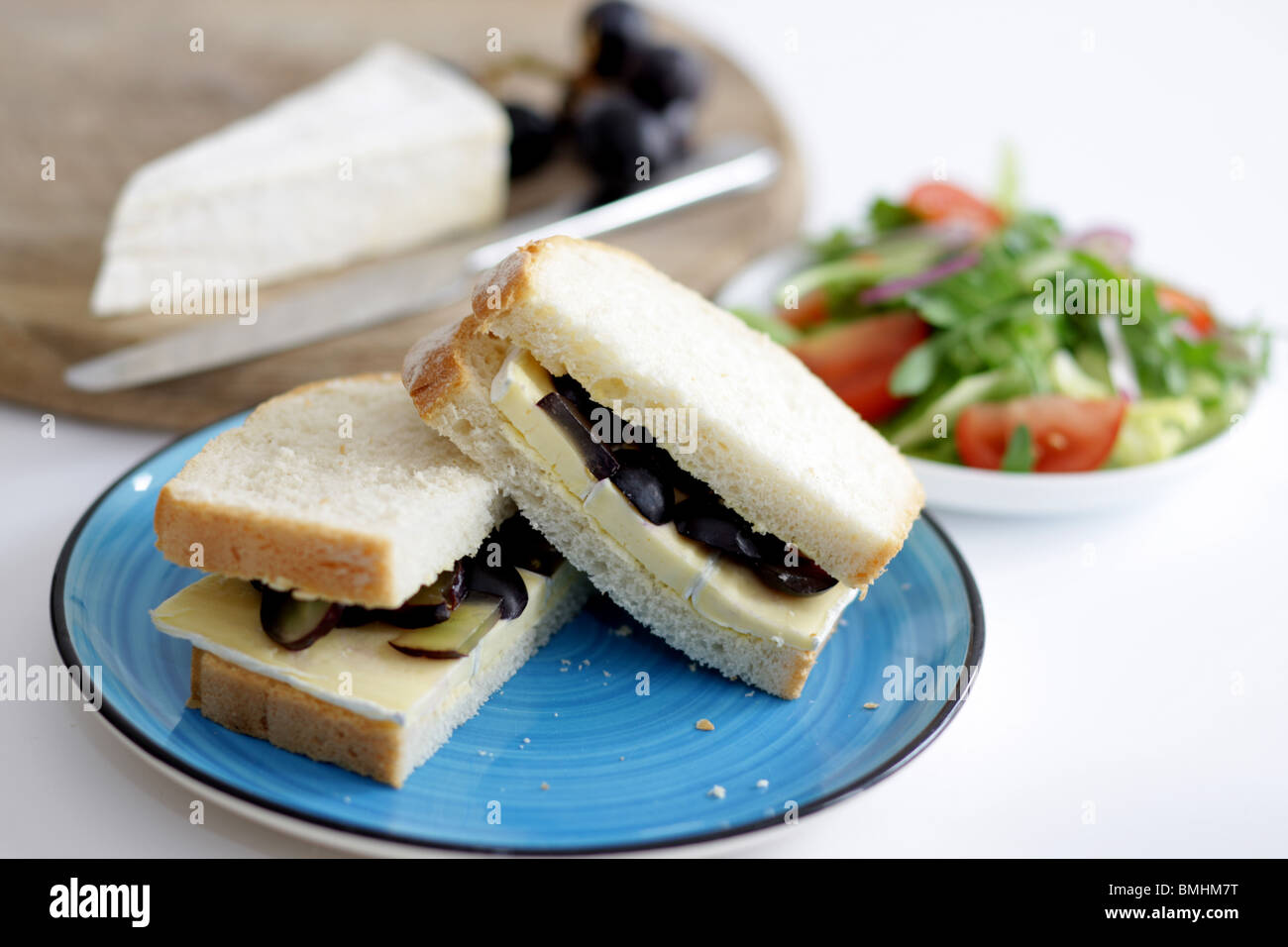 Brie and Grape Sandwich Stock Photo - Alamy