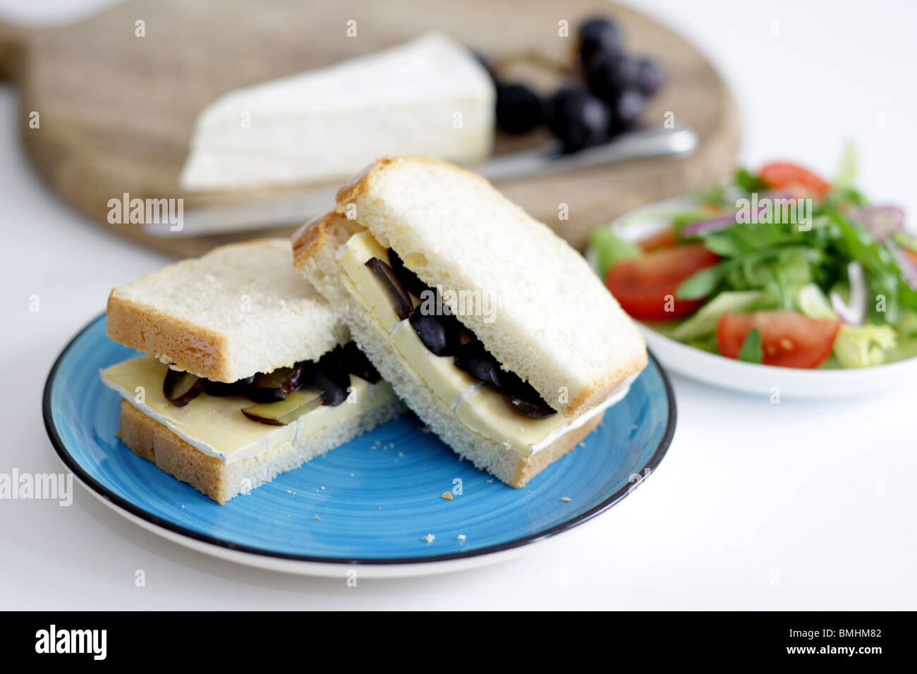 Brie and Grape Sandwich Stock Photo - Alamy