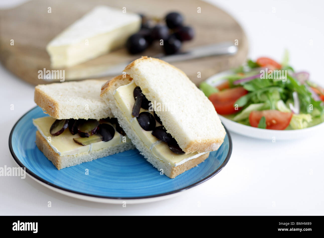 Brie and Grape Sandwich Stock Photo - Alamy