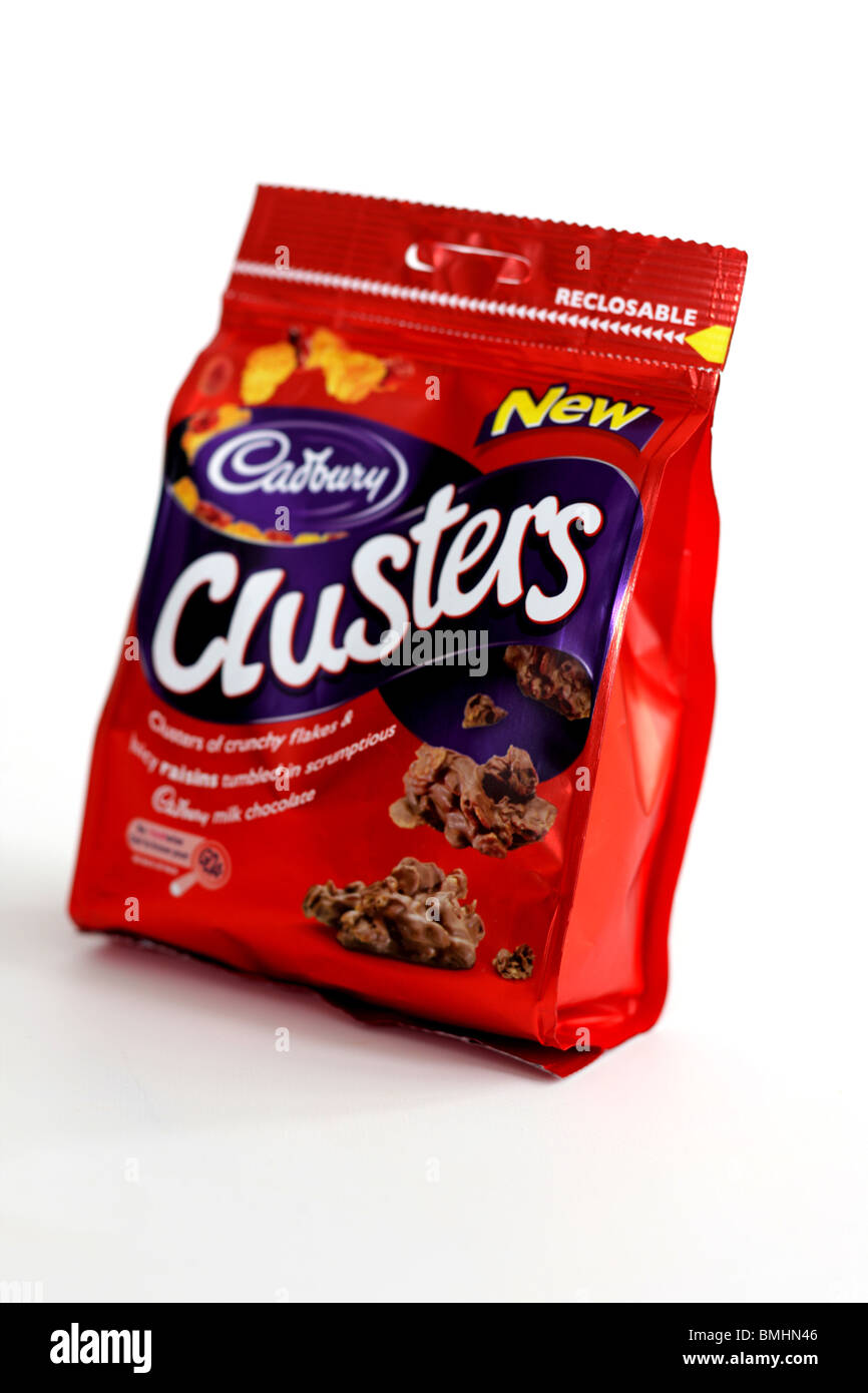Bag cadburys cadburys chocolate clusters food milk hi-res stock ...