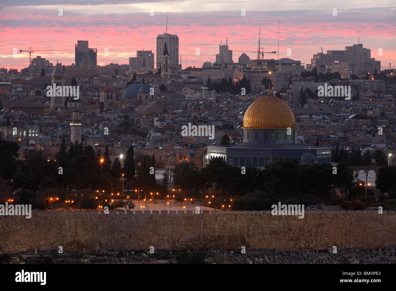 Israel,Jerusalem,Eastern Wall of the Temple Mount,Dome of the Rock,Old ...