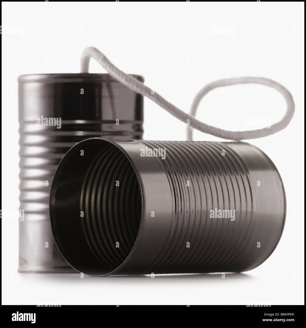 Tin can phone Stock Photo - Alamy