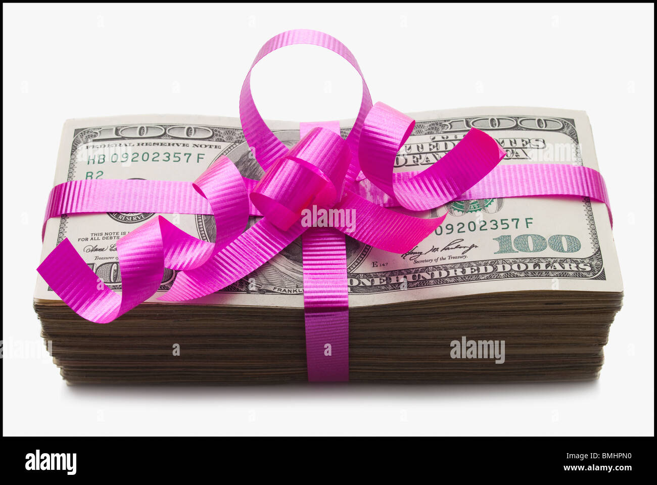 American currency tied with a pink bow Stock Photo - Alamy