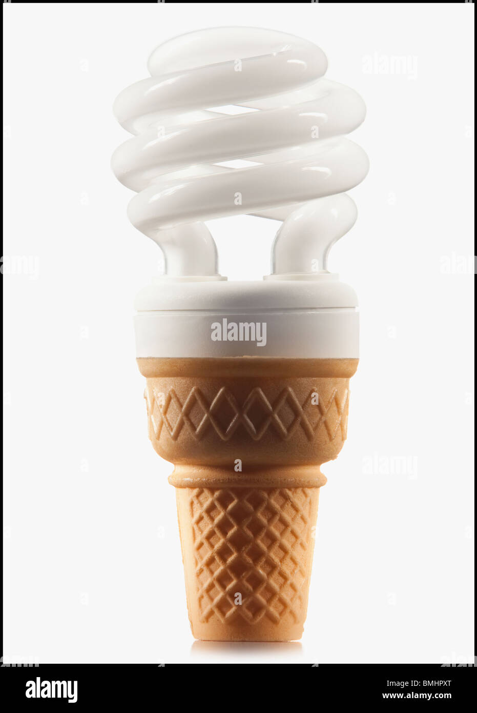 Compact fluorescent light bulb in an ice cream cone Stock Photo - Alamy