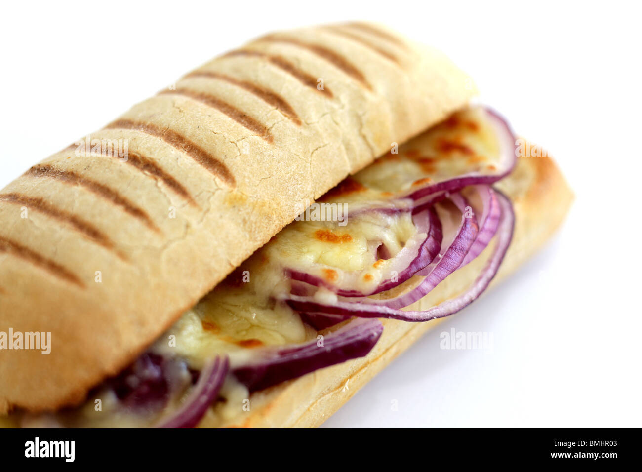Cheese and Onion Panini Roll Stock Photo - Alamy