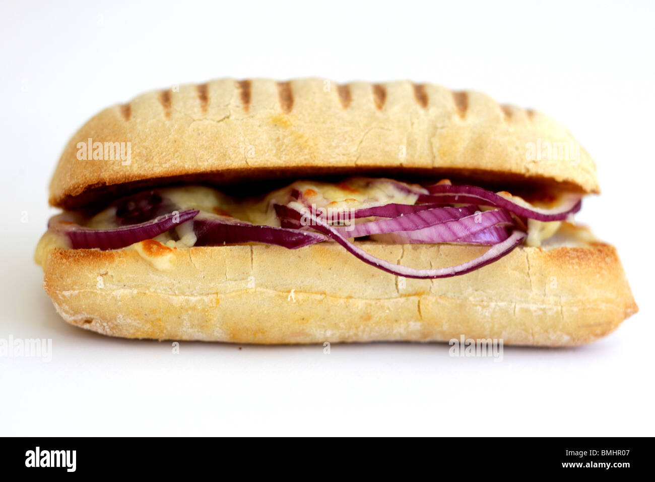 Cheese and Onion Panini Roll Stock Photo - Alamy