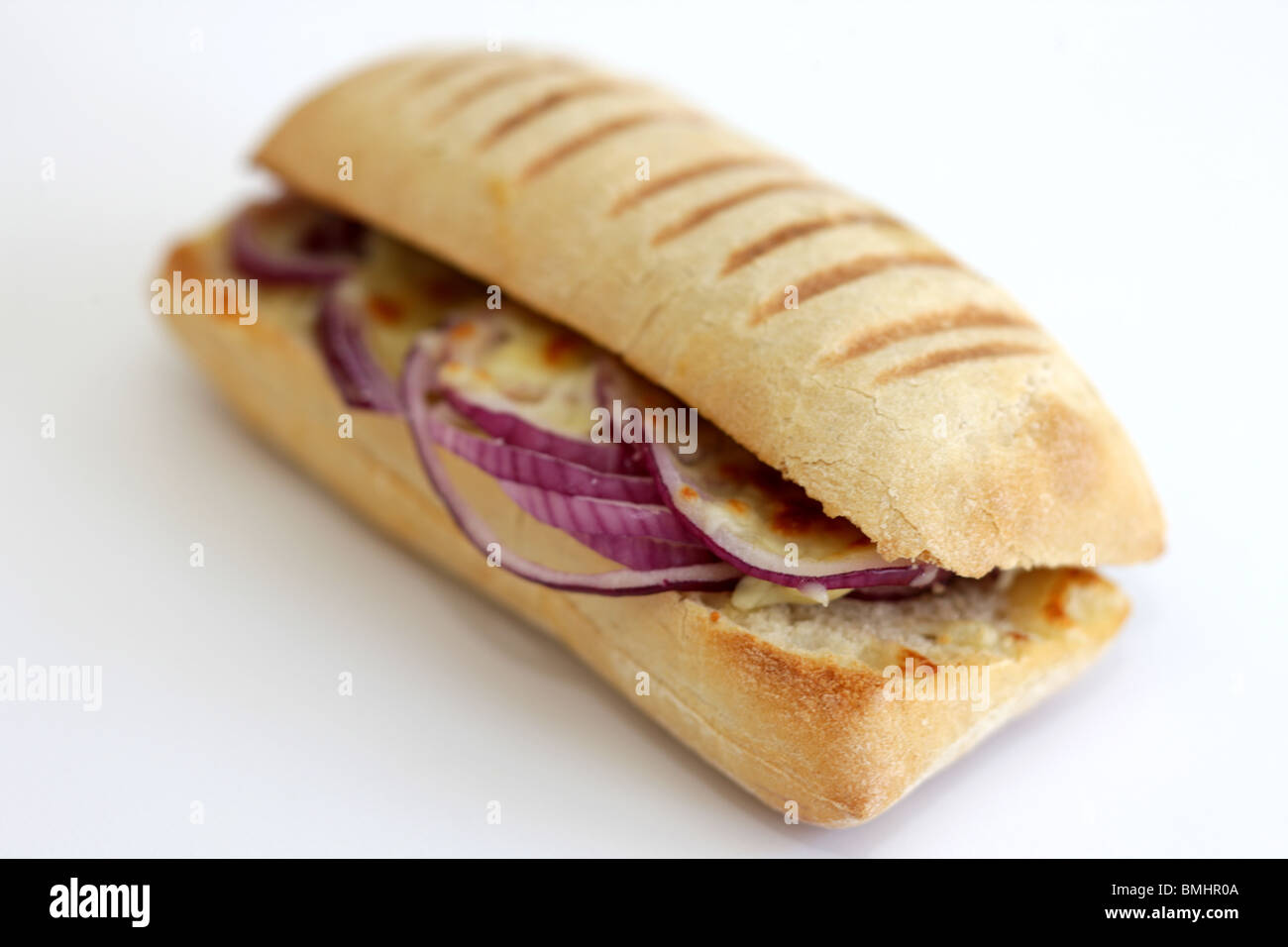 Cheese and Onion Panini Roll Stock Photo - Alamy
