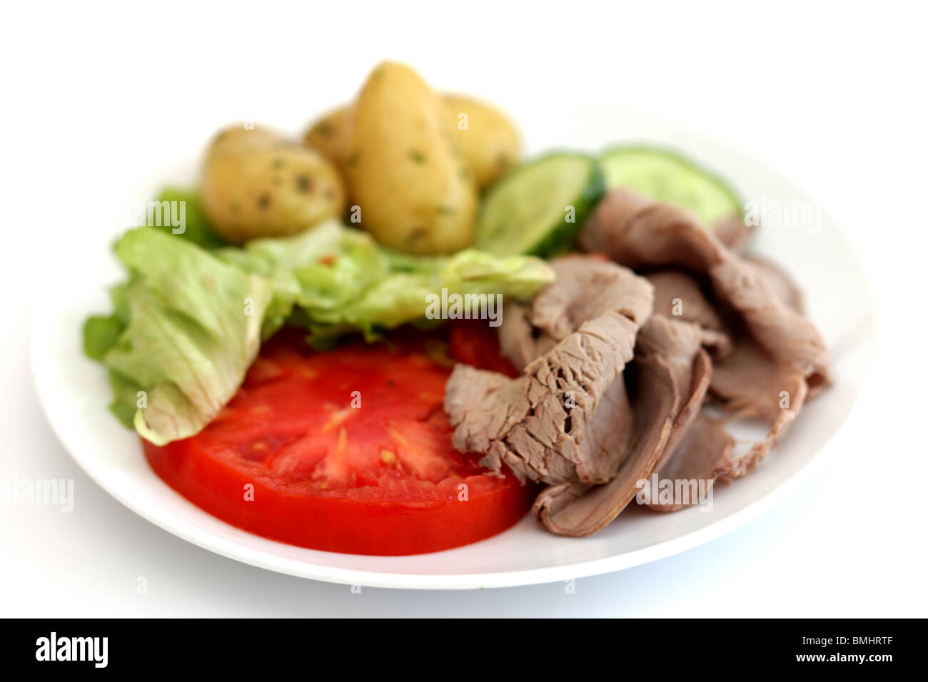 Roast Beef Salad with New Boiled Potatoes Stock Photo - Alamy