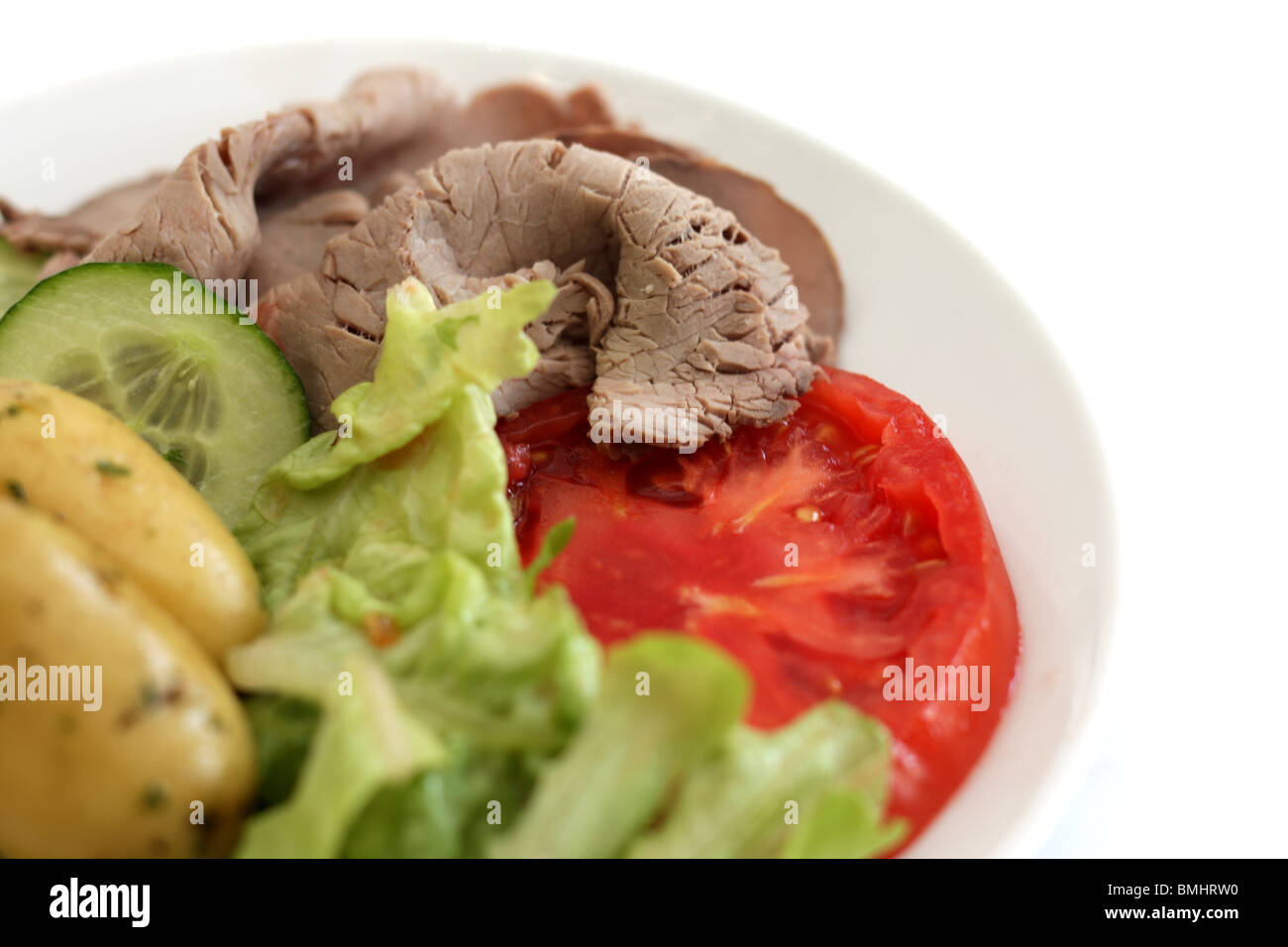 Roast Beef Salad with New Boiled Potatoes Stock Photo - Alamy