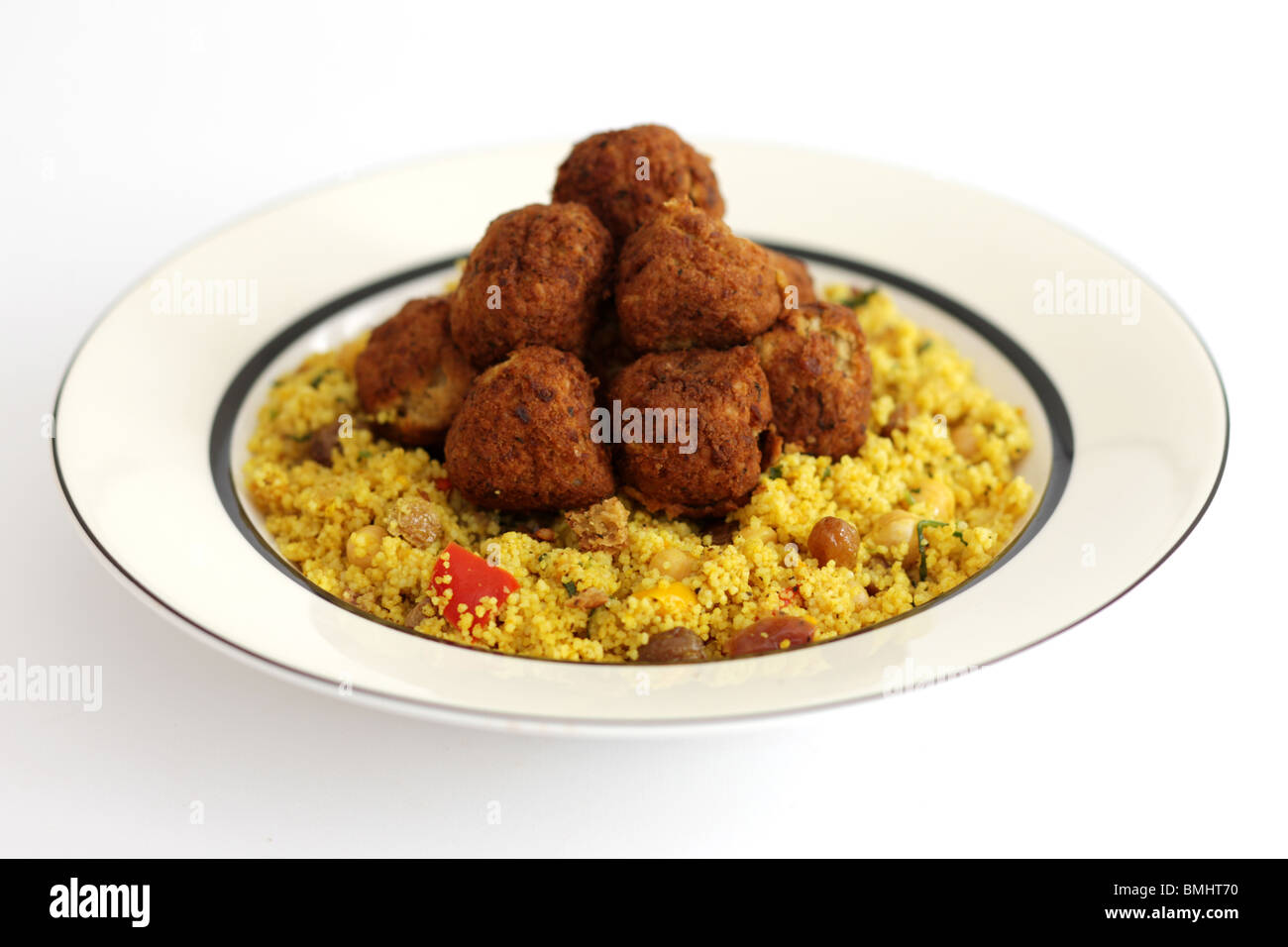 Falafel with Moroccan Couscous Stock Photo - Alamy