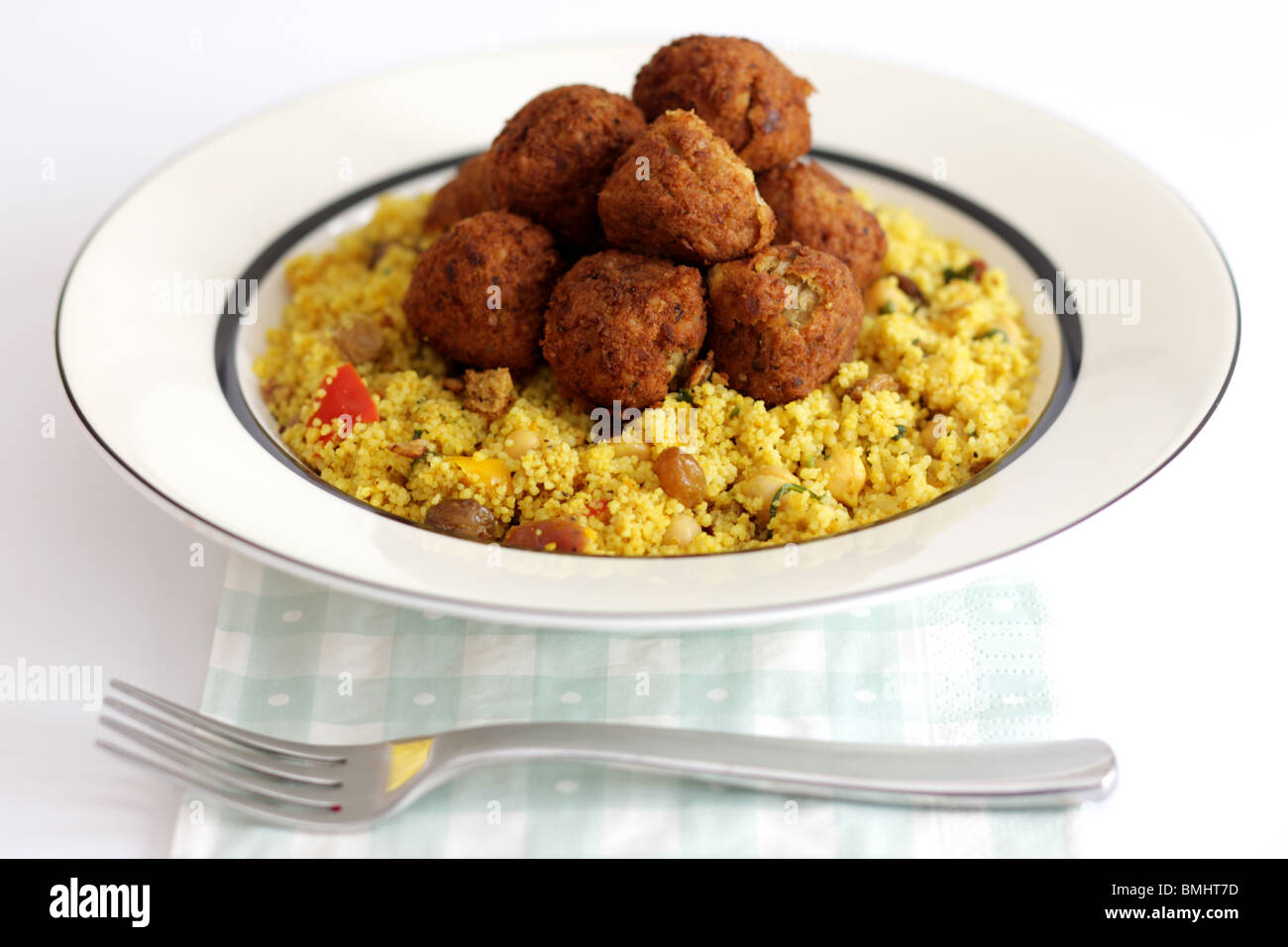 Falafel with Moroccan Couscous Stock Photo - Alamy