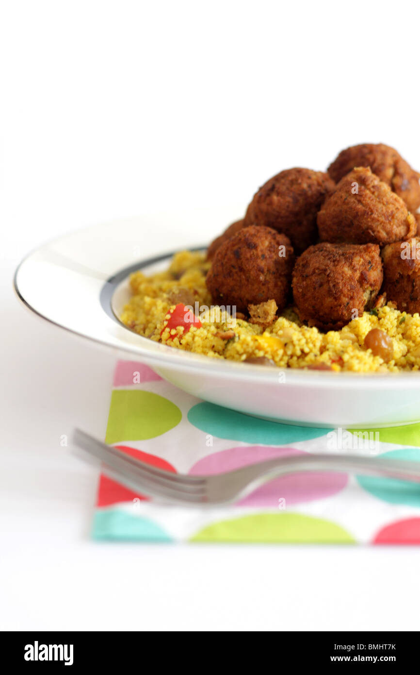 Falafel with Moroccan Couscous Stock Photo - Alamy