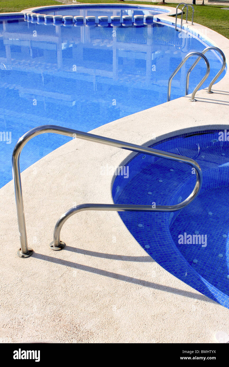 jacuzzi outdoor blue swimming pool summer vacation Stock Photo - Alamy