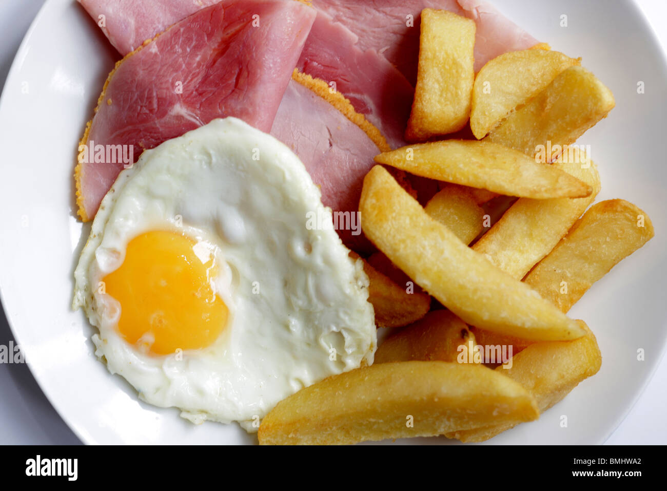 Ham Egg and Chips Stock Photo - Alamy