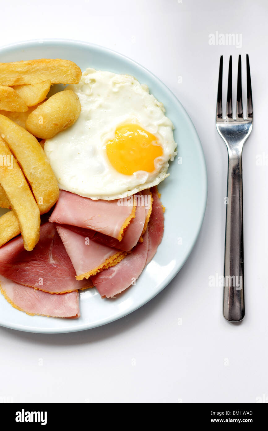 Ham Egg and Chips Stock Photo - Alamy