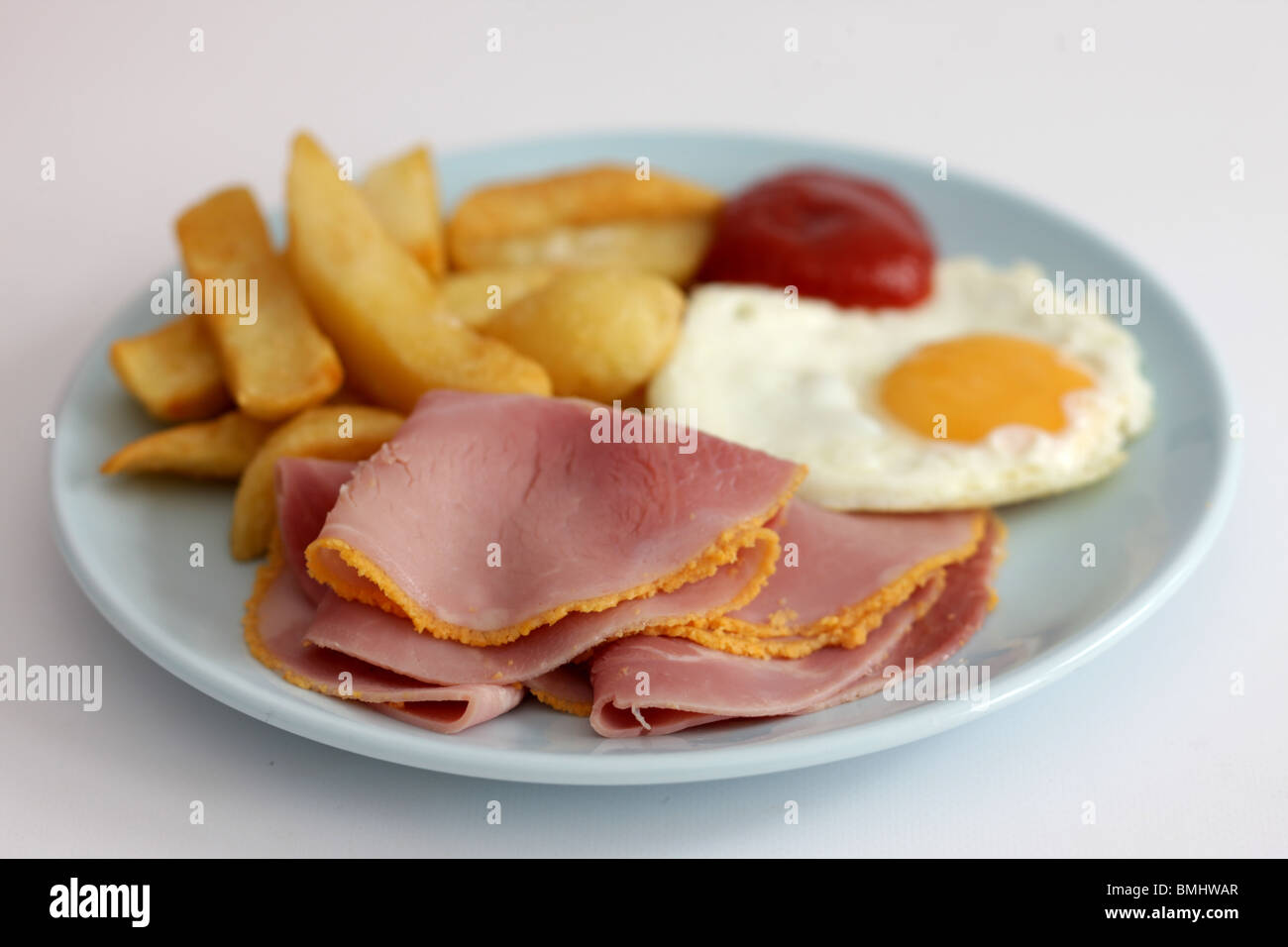 Ham Egg and Chips Stock Photo - Alamy