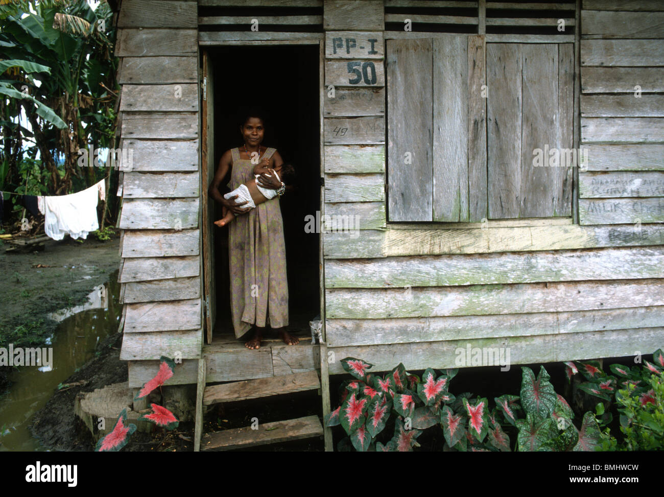 Resettlement camp, West Papua. Indonesia Stock Photo - Alamy