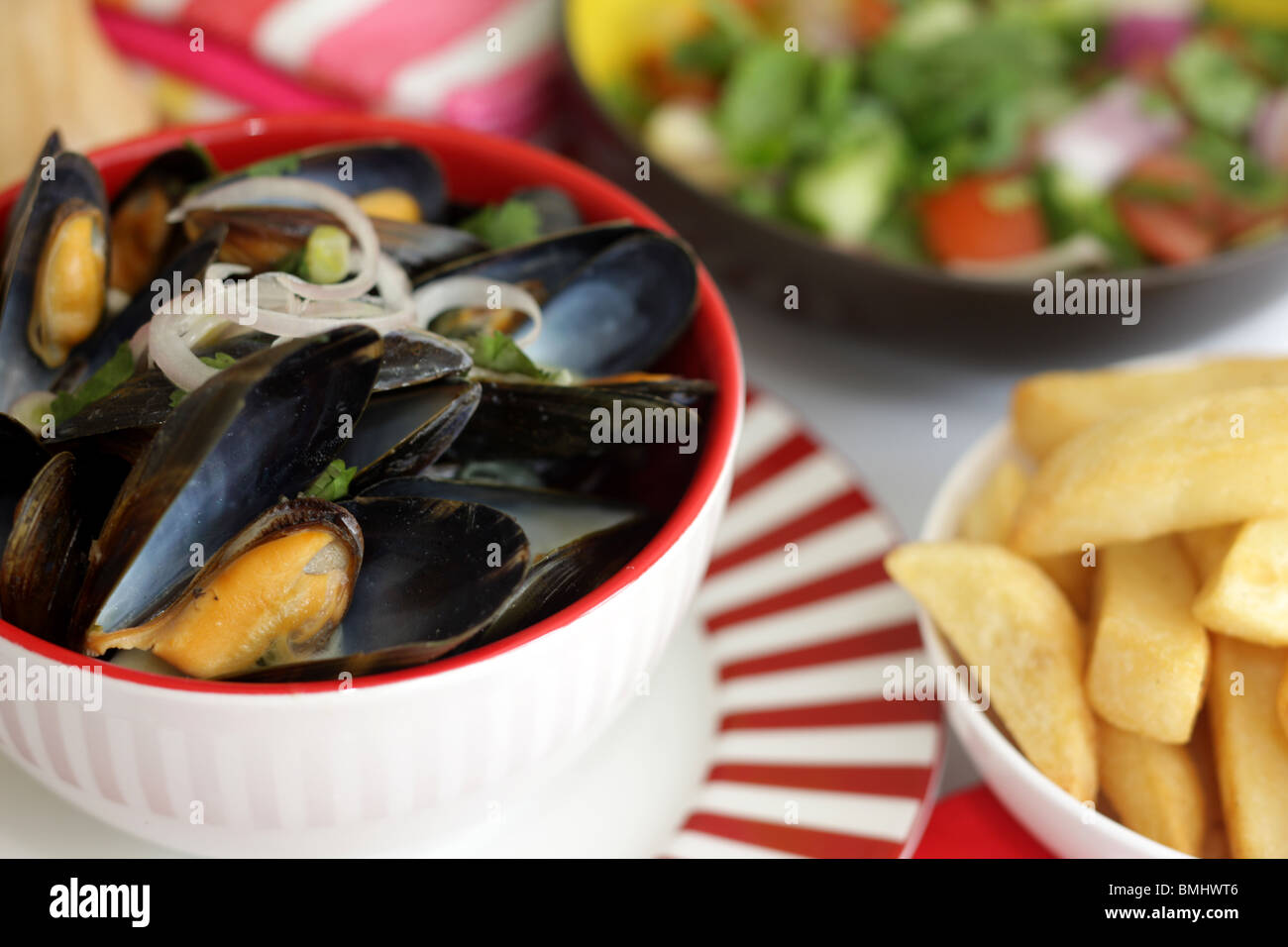 Bowl of Mussels Stock Photo - Alamy