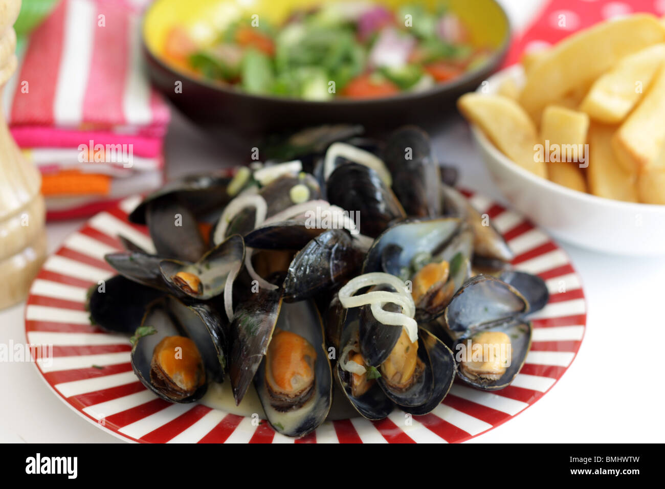 Bowl of Mussels Stock Photo - Alamy