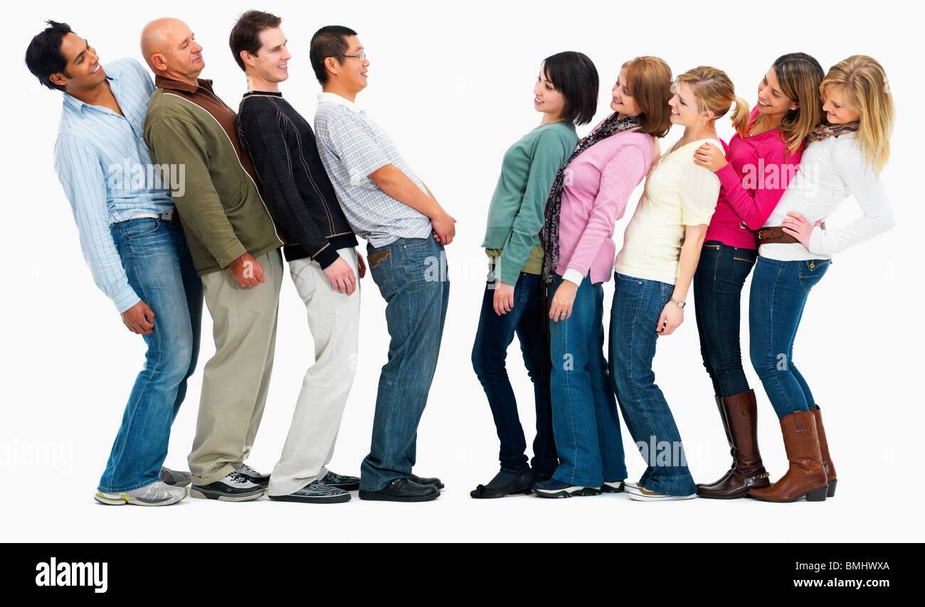 Line of people Stock Photo - Alamy